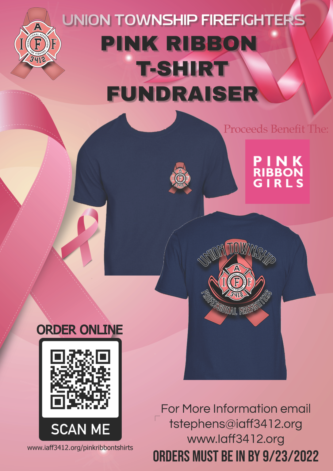 Pink Ribbon T-Shirts – Union Township Professional Firefighters Association